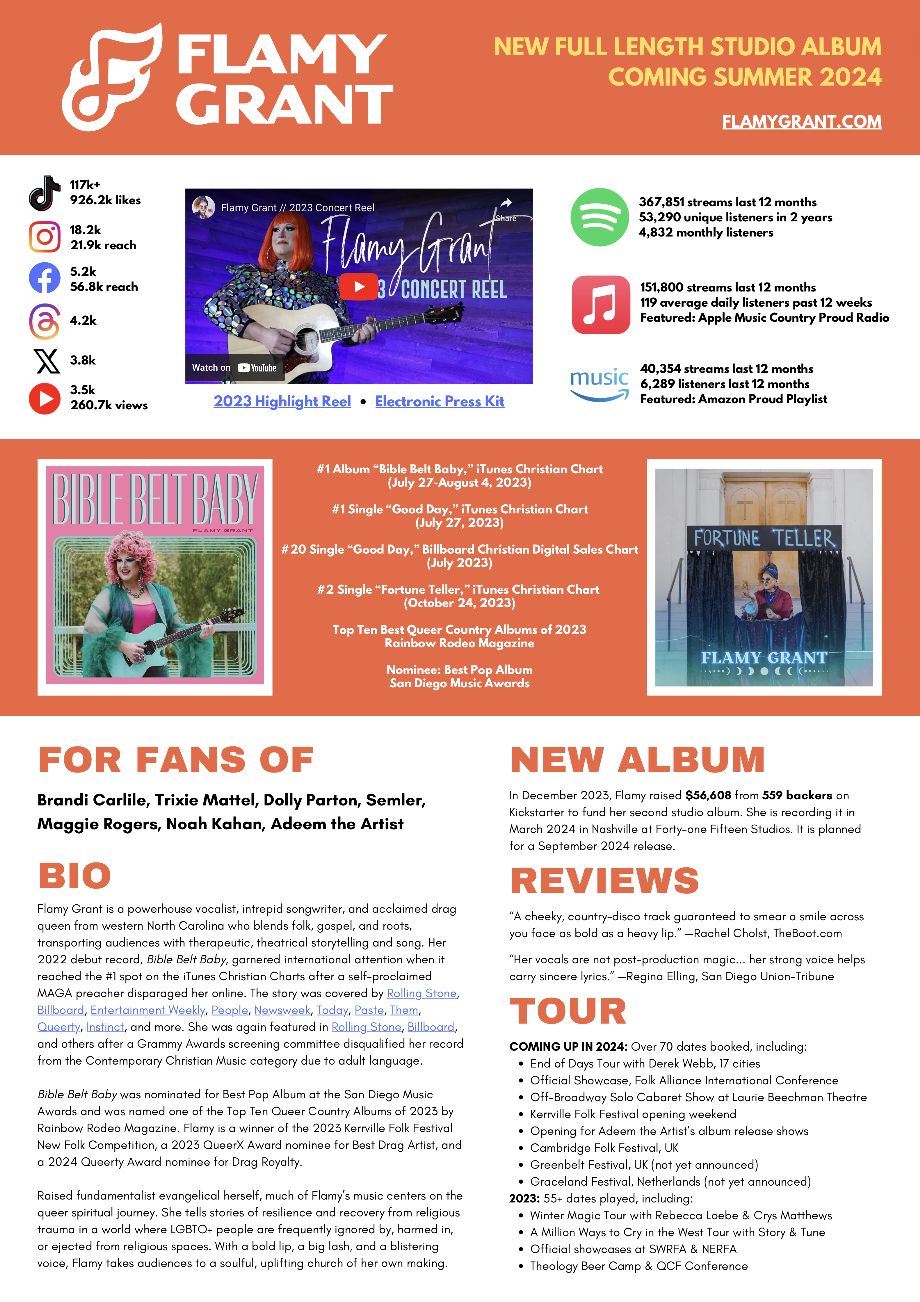 Electronic Press Kit — Flamy Grant